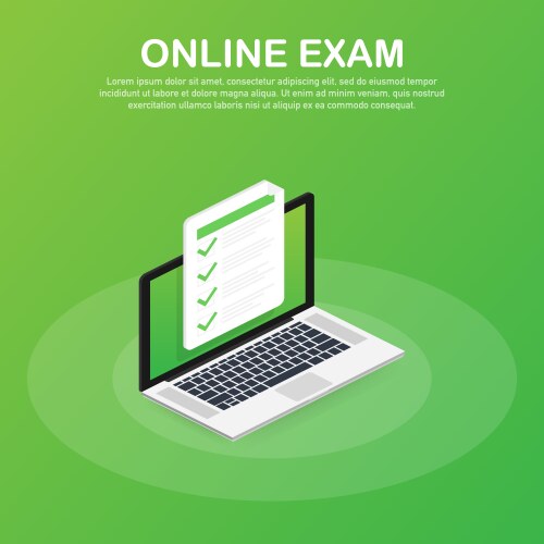 Online exam checklist and pencil choosing answer Vector Image