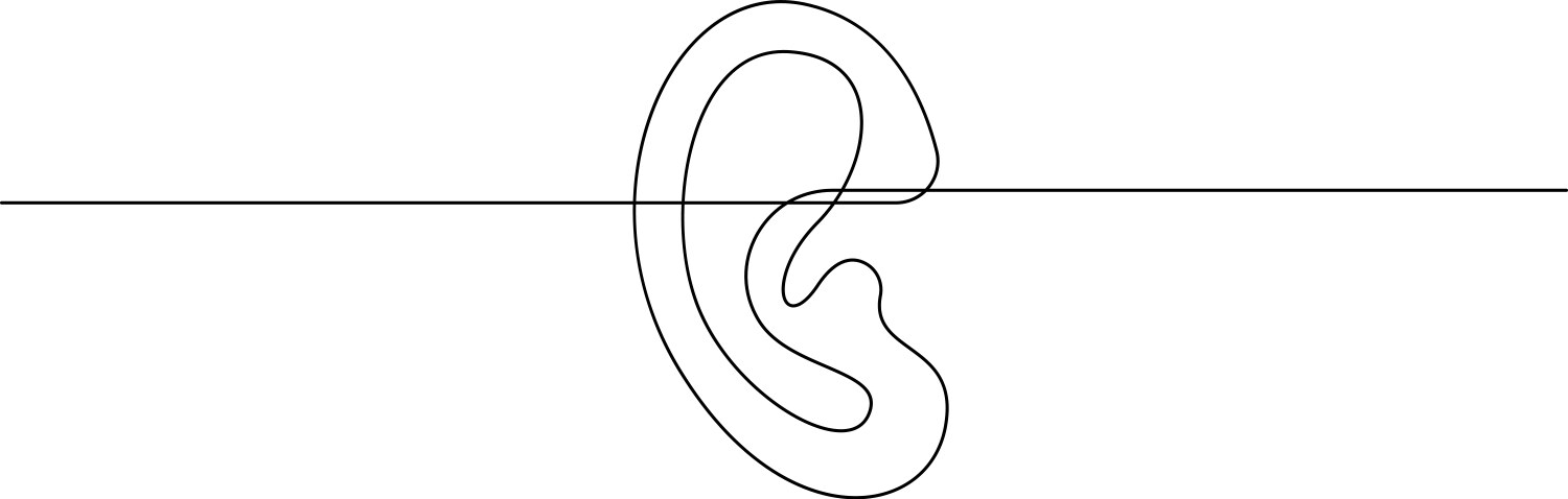 Human ear continuous line drawing Royalty Free Vector Image