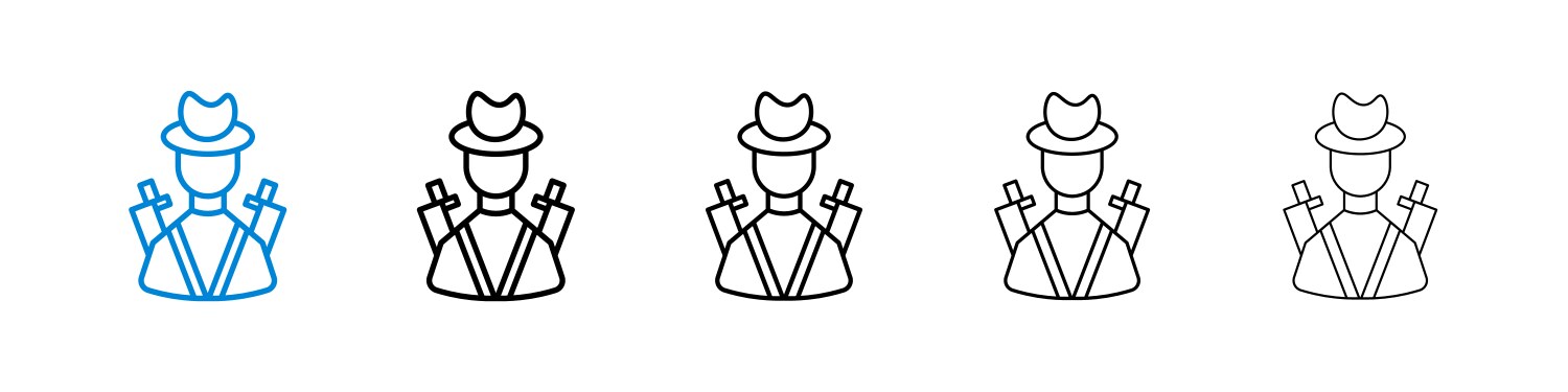 Hunter icon set on white background Royalty Free Vector