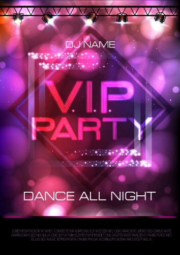 Disco party poster nightclub Royalty Free Vector Image