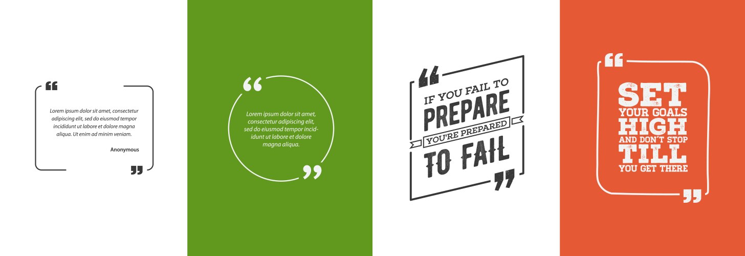 Quotes template set Royalty Free Vector Image - VectorStock