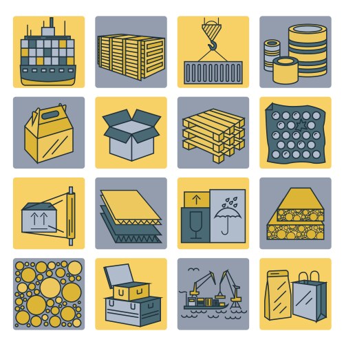 Construction and finishing materials icon set Vector Image