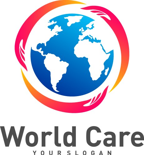 World care logo design template earth Royalty Free Vector