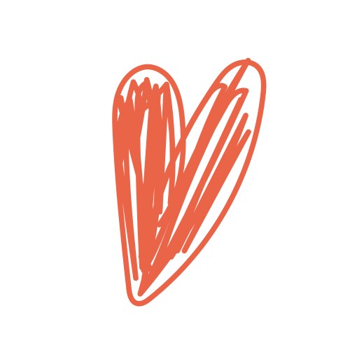 Pink heart sketch pencil drawing romantic pen Vector Image