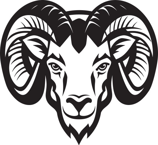 Historic horns vintage ram head logo icon iconic Vector Image