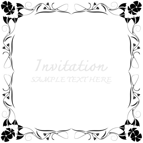 Invitation card with floral pattern Royalty Free Vector