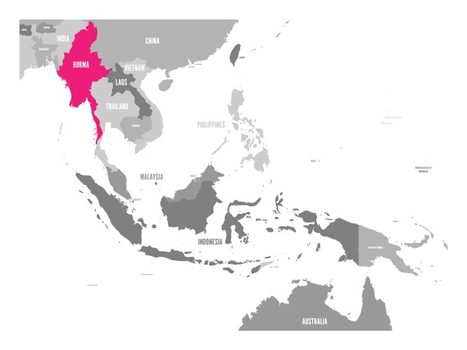 Map india pink highlighted with neighbor Vector Image