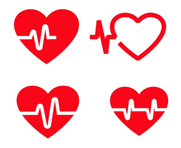 Heartbeat monitor cardiogram symbol medical Vector Image