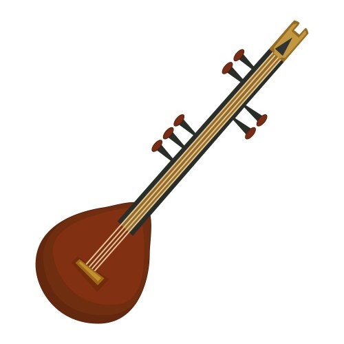 Sitar musical instrument Royalty Free Vector Image