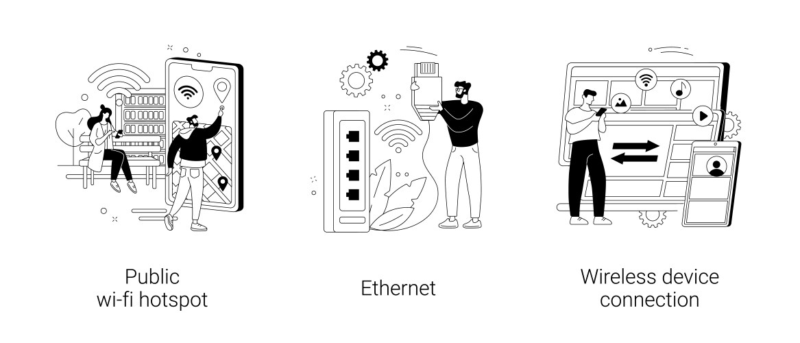 Ethernet connection concept Royalty Free Vector Image