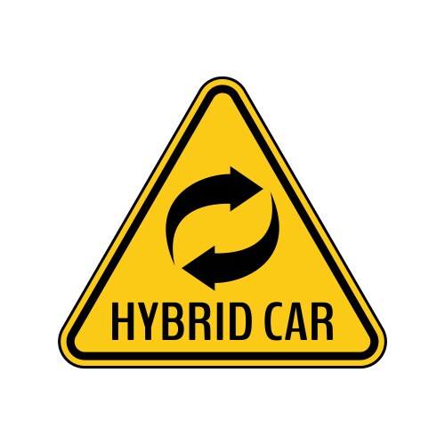 Green hybrid car icon electric powered Royalty Free Vector