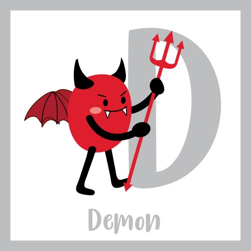 Letter d vocabulary dracula Royalty Free Vector Image