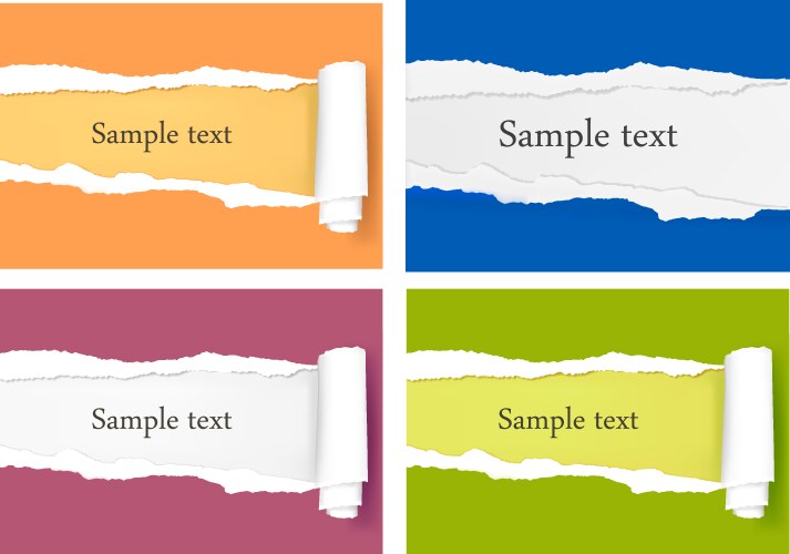 Ripped paper and two hands Royalty Free Vector Image