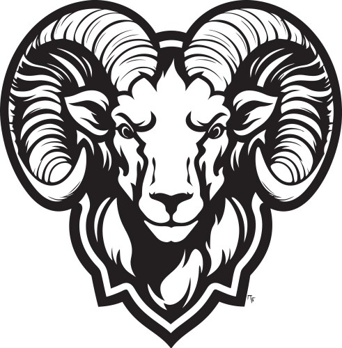 Vintage vigor ram head logo design with retro Vector Image