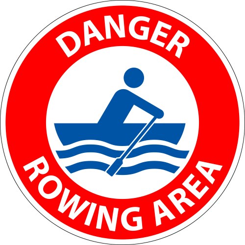 Water safety sign caution - submerged objects Vector Image