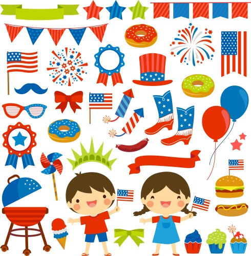 4th of July Cartoon Vector Images (over 2,600)