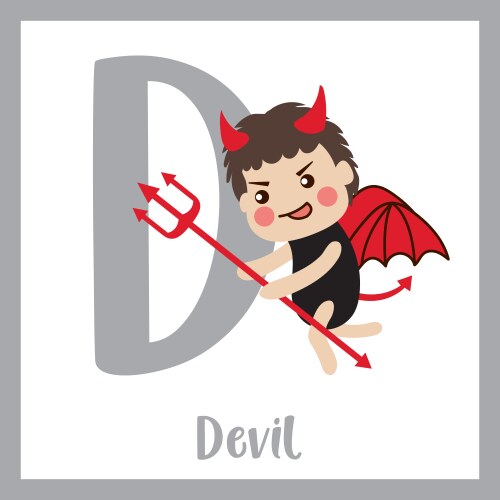 Letter d vocabulary dracula Royalty Free Vector Image