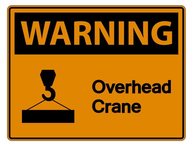 Danger overhead crane symbol sign on white Vector Image