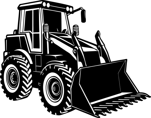Backhoe loader silhouette Royalty Free Vector Image