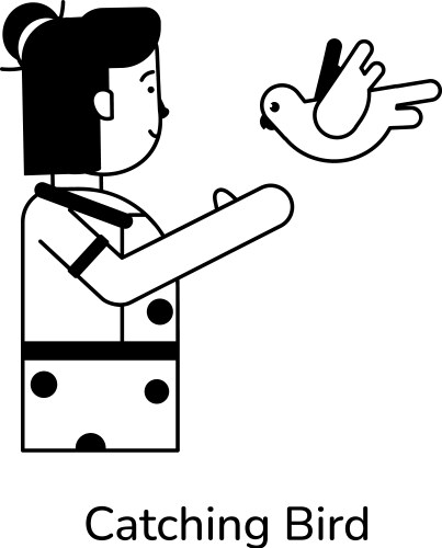 Catching bird Royalty Free Vector Image - VectorStock