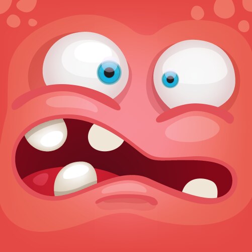 Funny cartoon monster face Royalty Free Vector Image