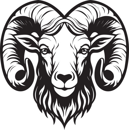 Historic grace vintage ram head logo design Vector Image