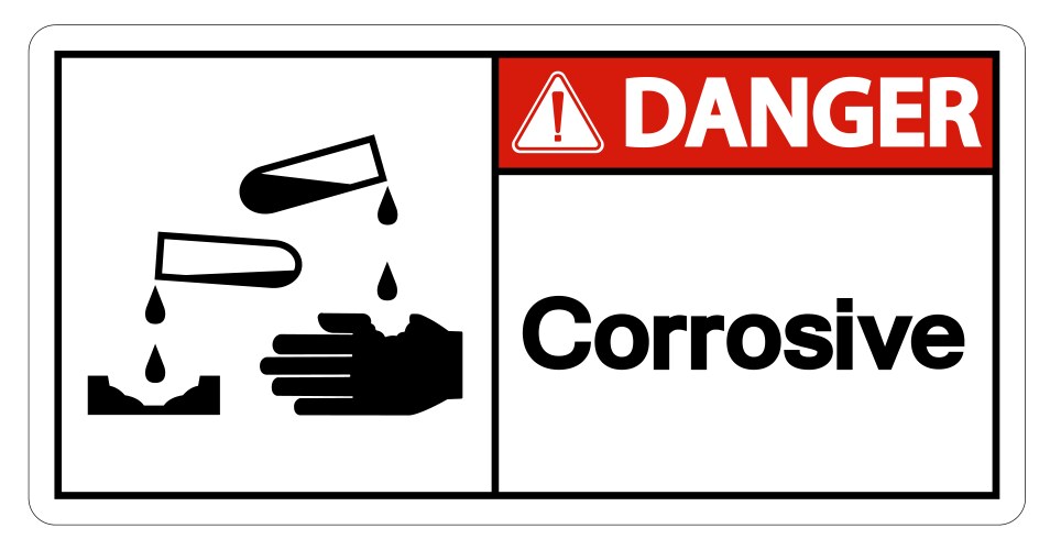 Warning corrosive symbol sign isolate on white Vector Image