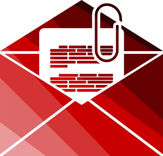 Mail with attachment icon Royalty Free Vector Image