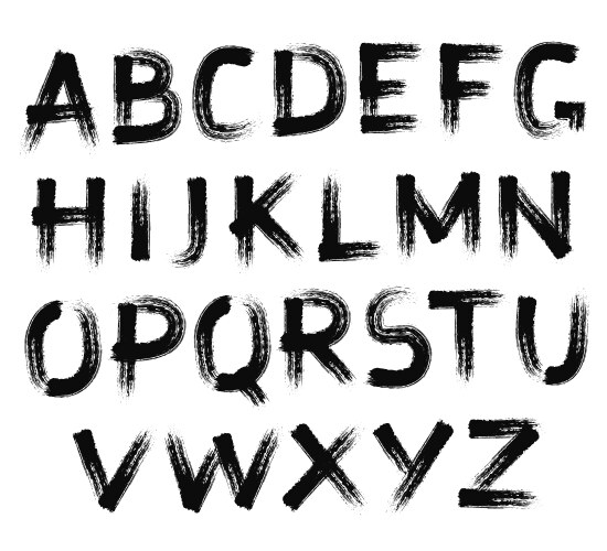 Graffiti letters font hand drawn line Royalty Free Vector
