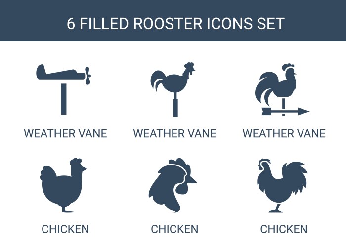 Rooster weather vane Royalty Free Vector Image