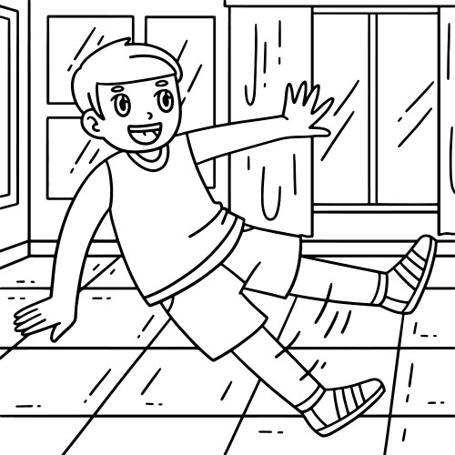 Breakdance b boy doing a top rock coloring page Vector Image