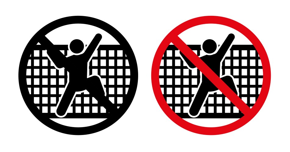 Do not climb sign icon set warning against Vector Image