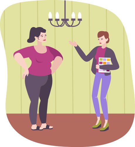 Interior Designers Working On Projects Royalty Free Vector