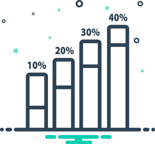 Efficiency increase graphic icon with gears Vector Image Efficiency increase graphic icon with gears Vector Image