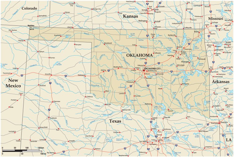 Road map of the us state arkansas Royalty Free Vector Image