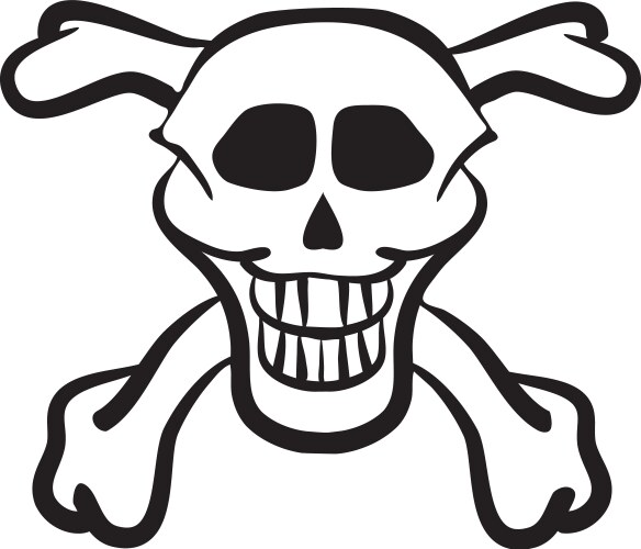 Pirate skull and crossbones Royalty Free Vector Image