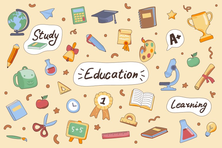 School globe in flat design educational equipment Vector Image