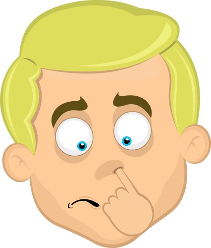 Head man blonde green nausea Royalty Free Vector Image