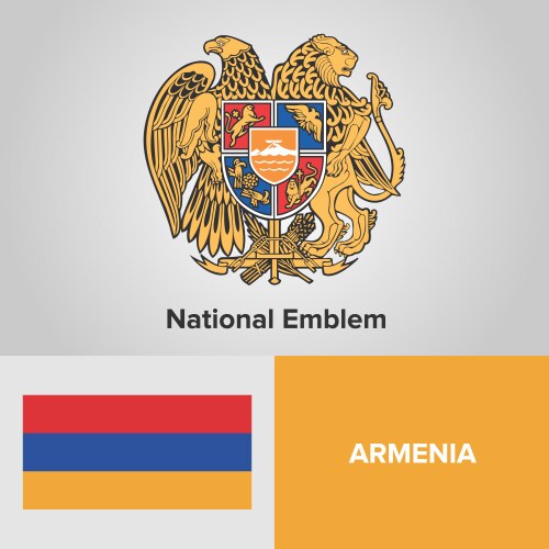 National emblem and flag Royalty Free Vector Image