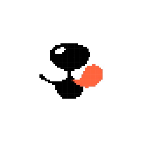 Pixel art black dog with orange tongue Royalty Free Vector