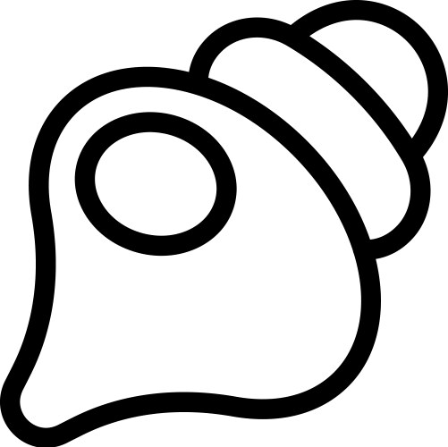 Simple bold line drawing of a spiral seashell Vector Image