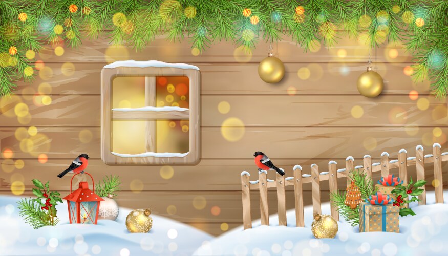 Christmas scene with santa and many kids Vector Image