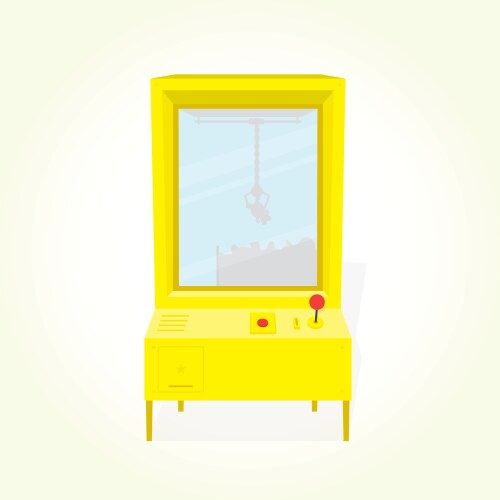 Crane game doll machine flat Royalty Free Vector Image
