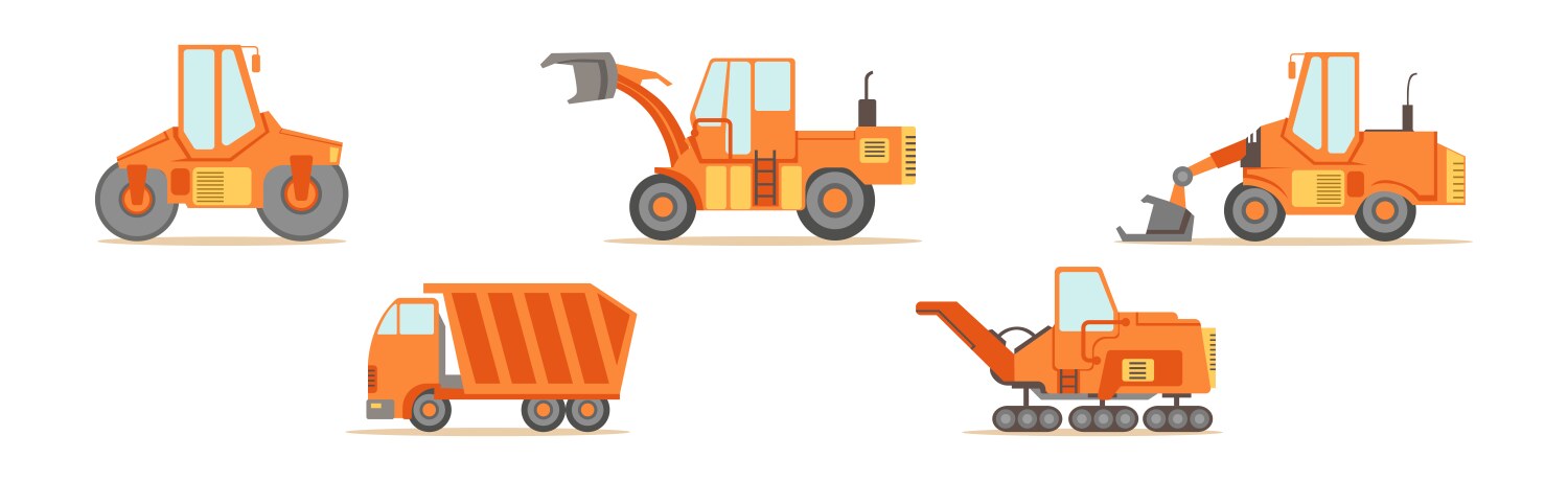Construction equipment and heavy machine Vector Image