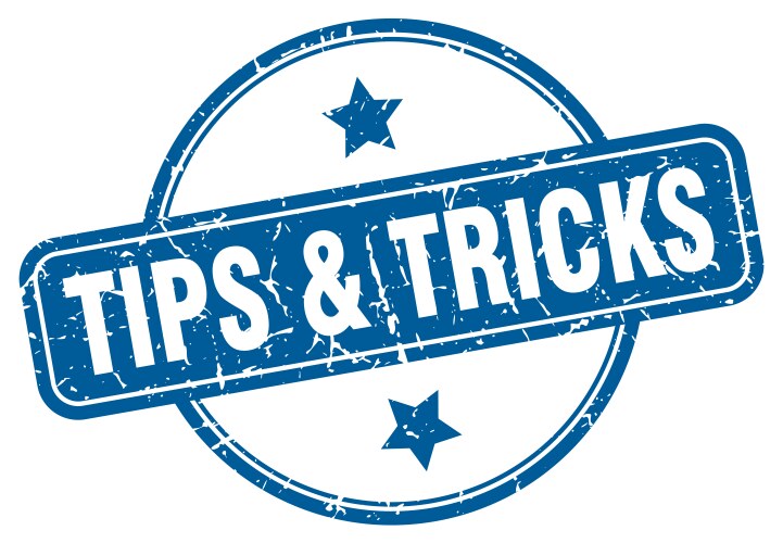 Tips tricks sticker sign Royalty Free Vector Image