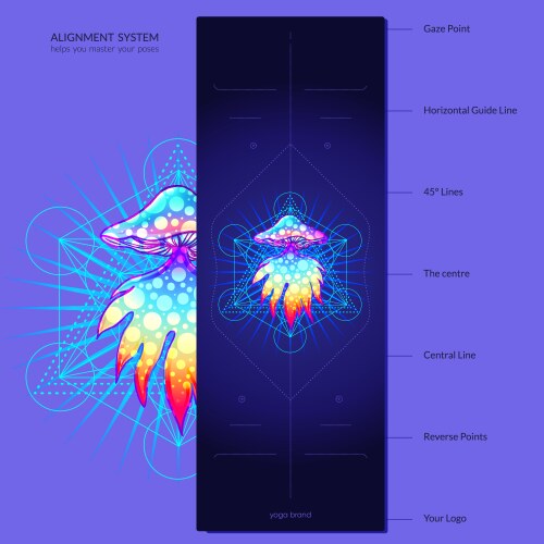 Alignment yoga mat design template Royalty Free Vector Image