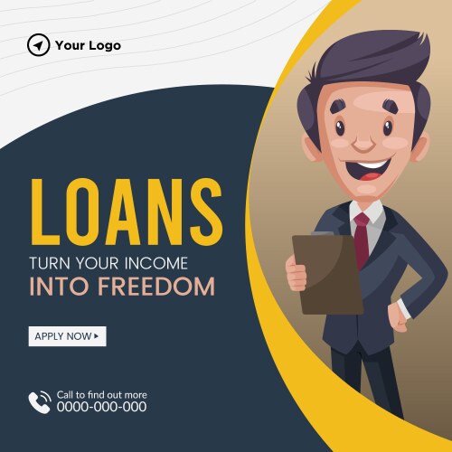 Banner design of personal loan Royalty Free Vector Image