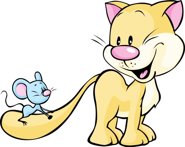 Cat and fish Royalty Free Vector Image - VectorStock