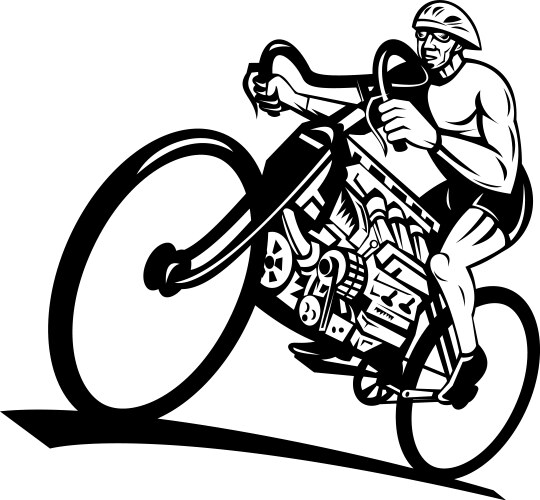 Professional cyclist riding a road bike Royalty Free Vector