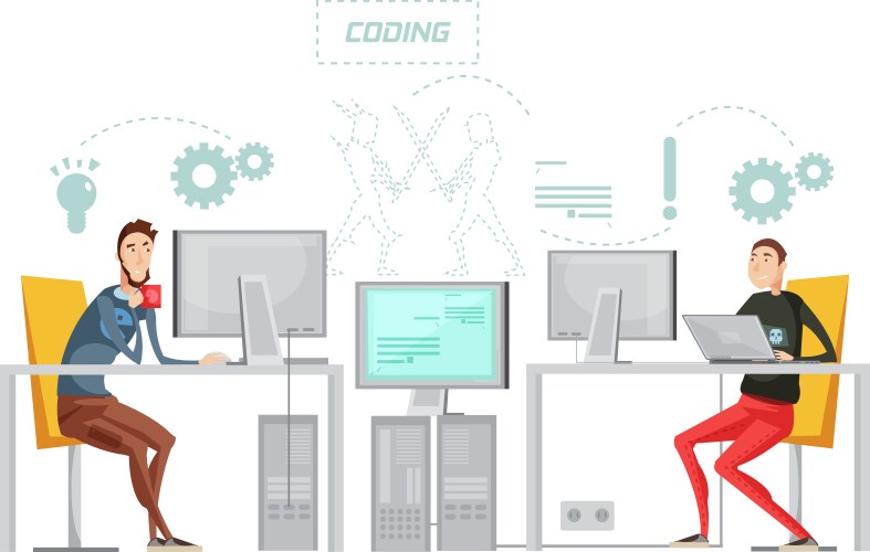 Html developer flat layouts Royalty Free Vector Image